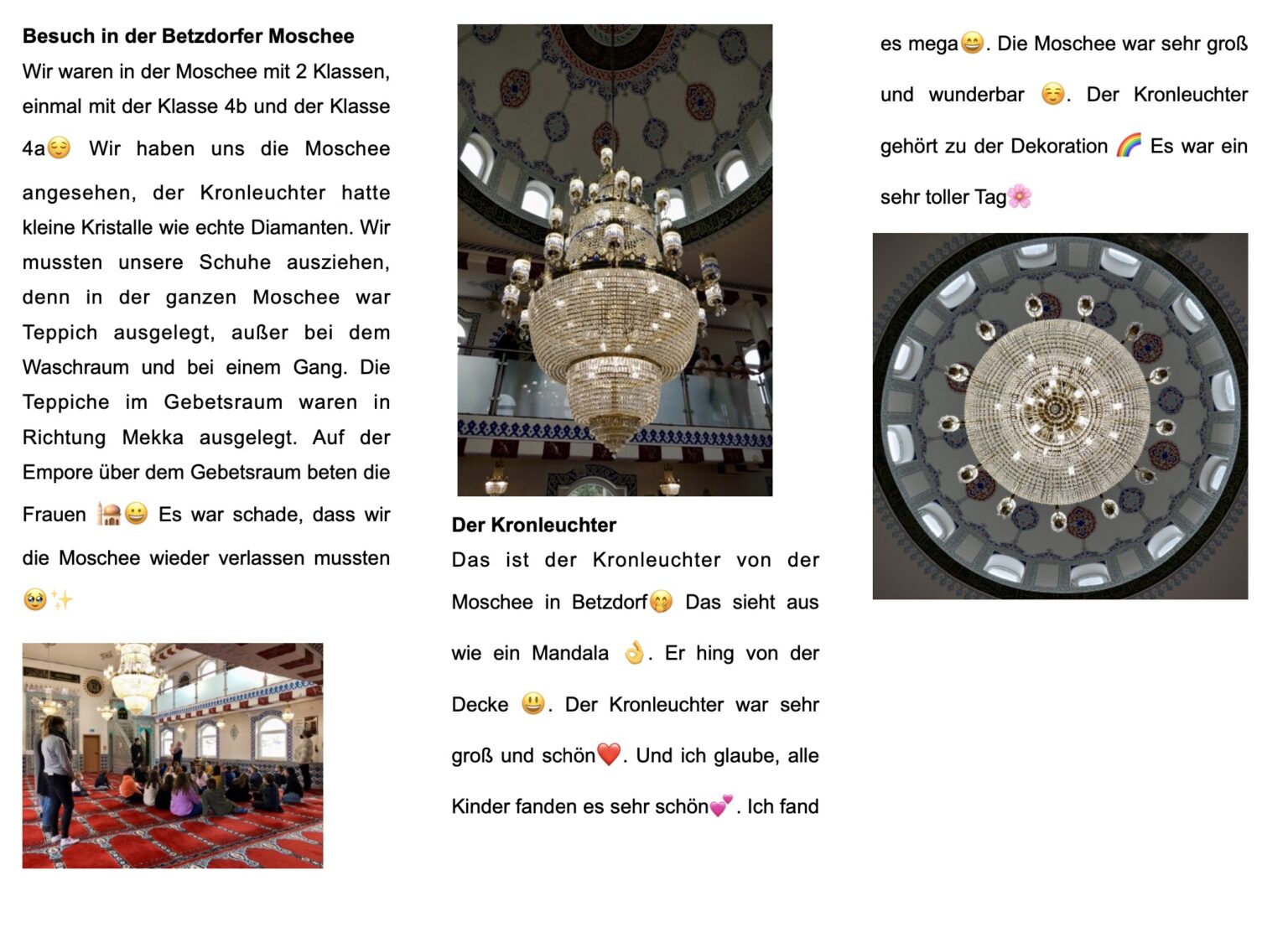 Zu Besuch in der Moschee | Christophorus-Schule in Betzdorf-Bruche
